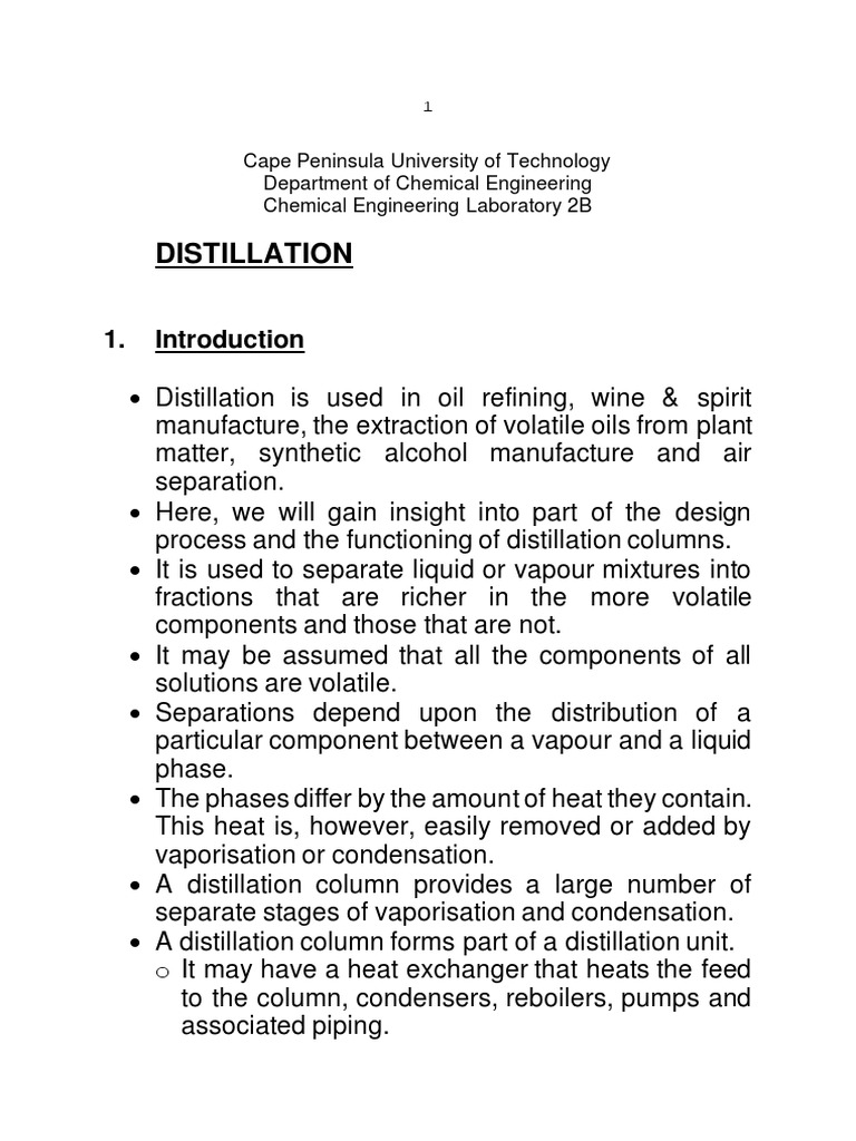 Distillation Column Design Guide | PDF | Distillation | Analytical Chemistry