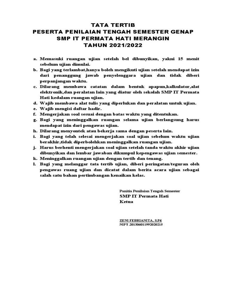 Tata Tertib PTS | PDF | Karier & Perkembangan