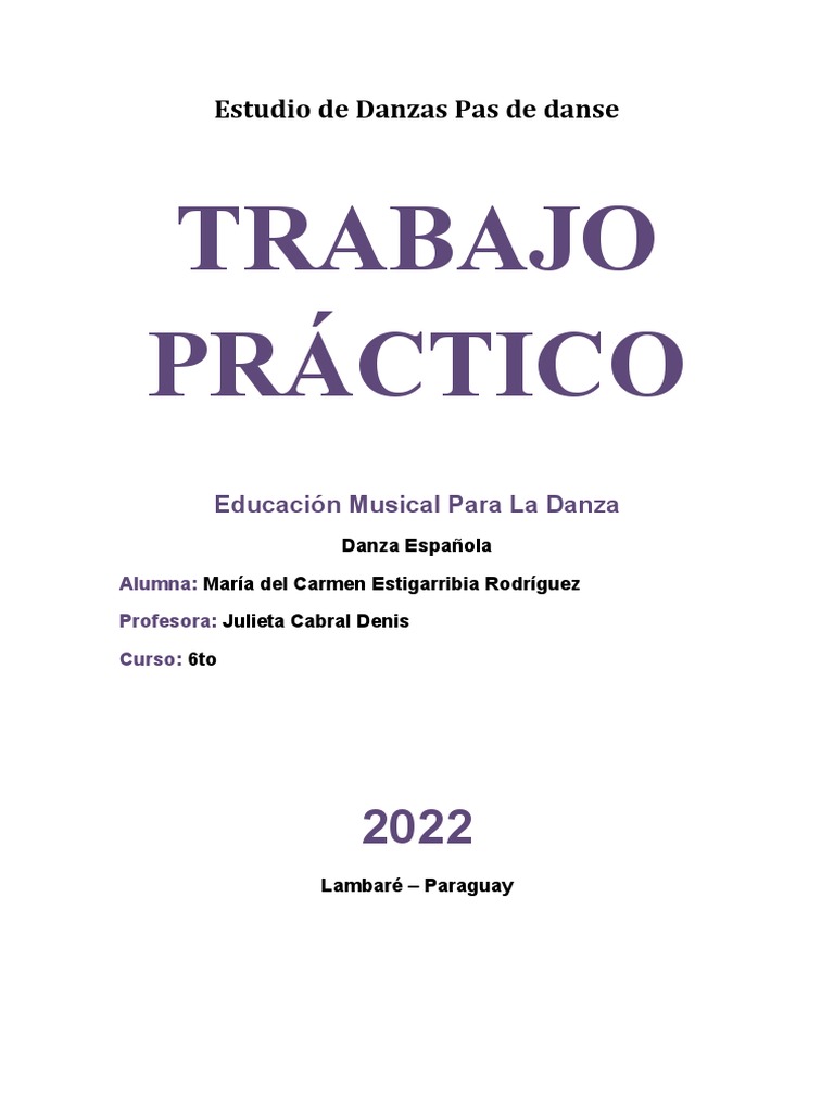 Danza Española. TP. Carmen Estigarribia | PDF | Bailes