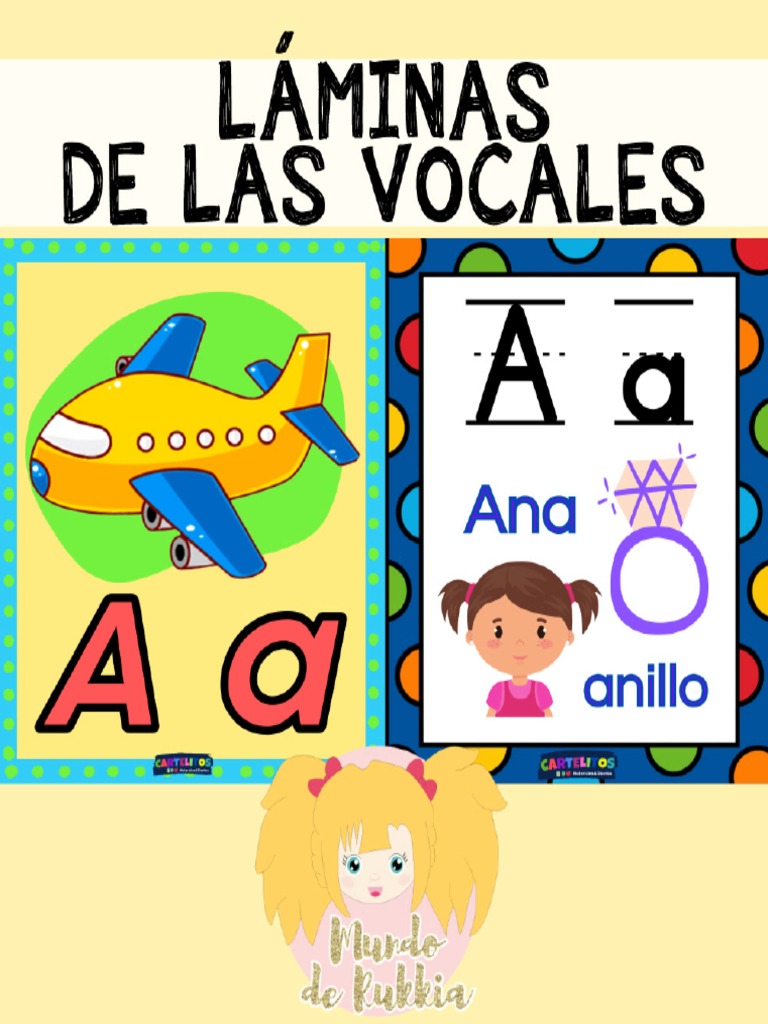 Láminas de Las Vocales para El Aula Recopilado Por Mundo de Rukkia | PDF