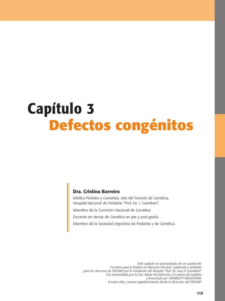 Defectos Congénitos: Incidencia y Clasificación | PDF | Mutación ...
