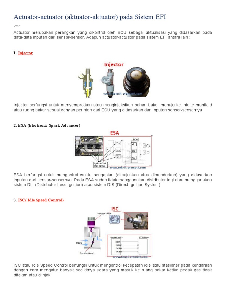 Actuator Actuator Aktuator Aktuator Pada Sistem Efi Pdf