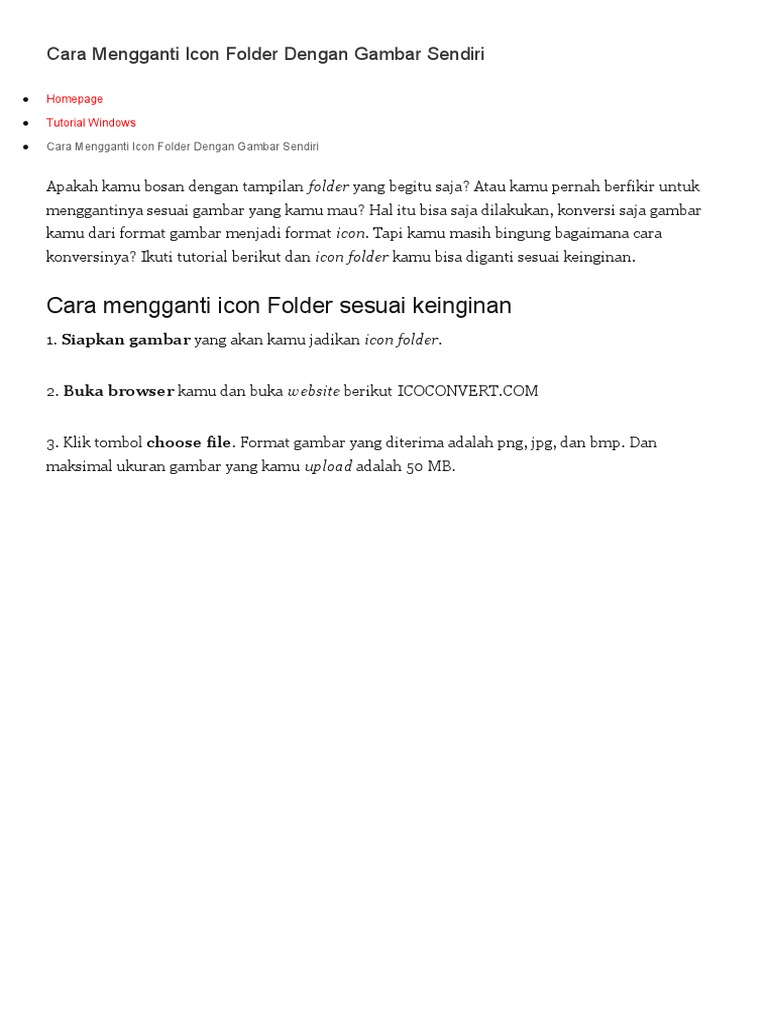 Cara Mengganti Icon Folder Dengan Gambar Sendiri | PDF