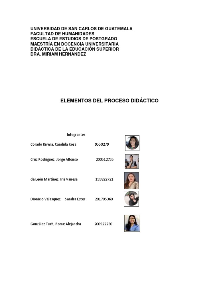 Elementos del Proceso Didáctico | PDF