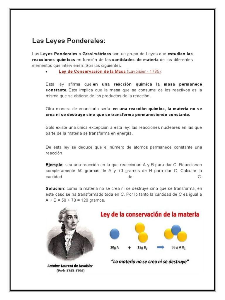 Quimica-Leyes Ponderales | PDF