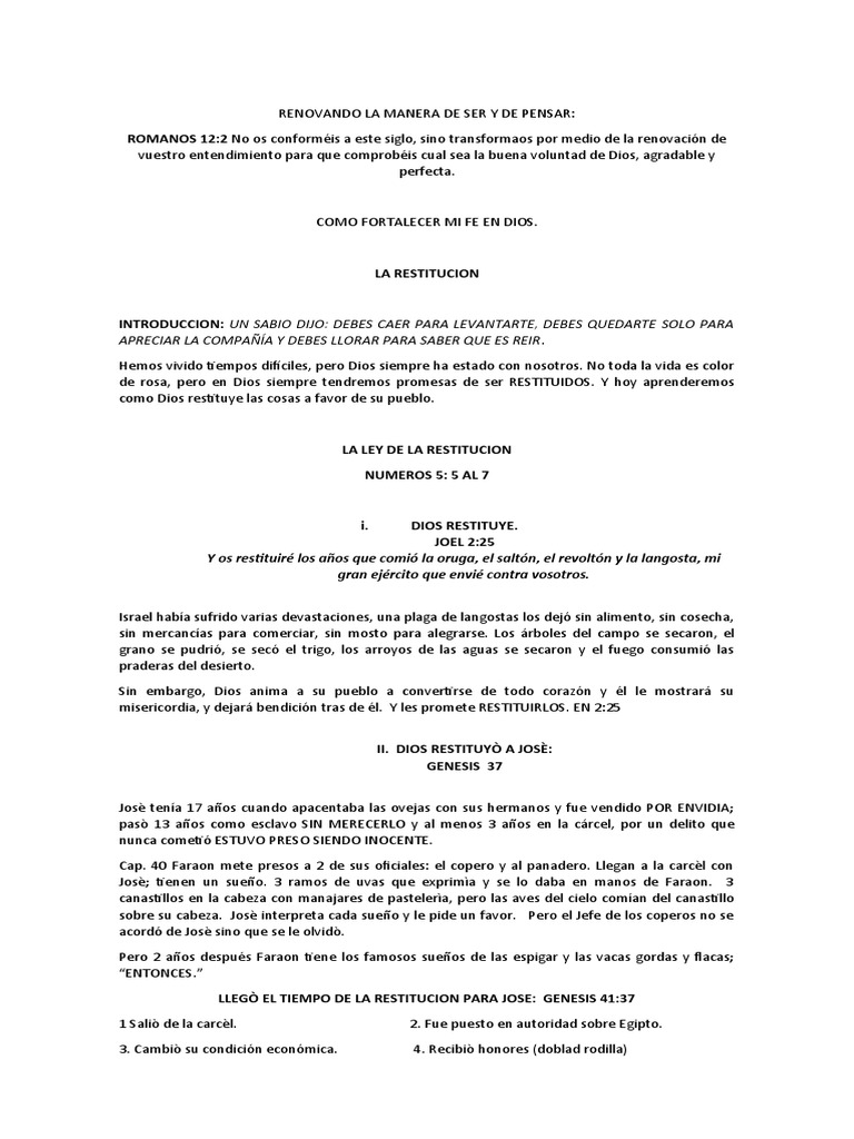 La Restitucion | PDF | Religión y espiritualidad