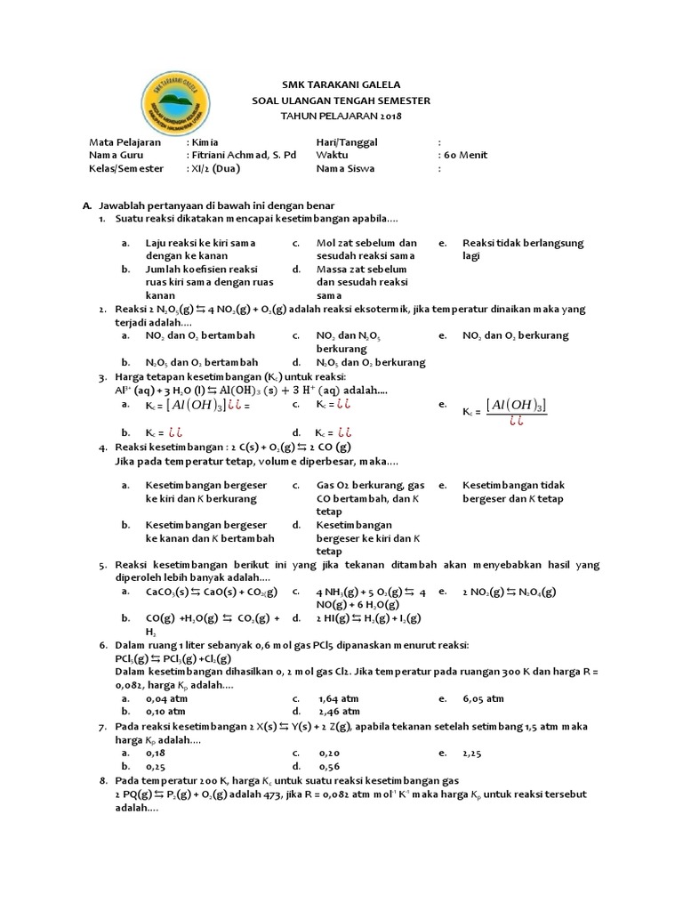 Soal Uts Kelas Xi SM 2 | PDF