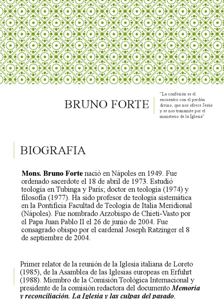 Bruno Forte | PDF | Iglesia Católica | Trinidad