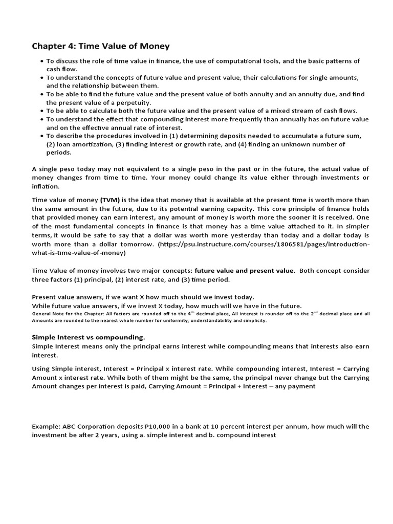 Chapter 4 - Time Value of Money | PDF