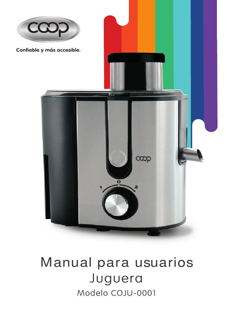 Manual Juguera COJU-0001 | PDF | Enchufes y tomas de corriente alterna | Agua