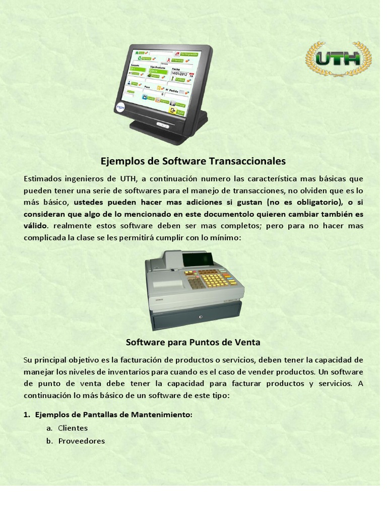 Ejemplos de Software Transaccionales | PDF | Contabilidad | Software