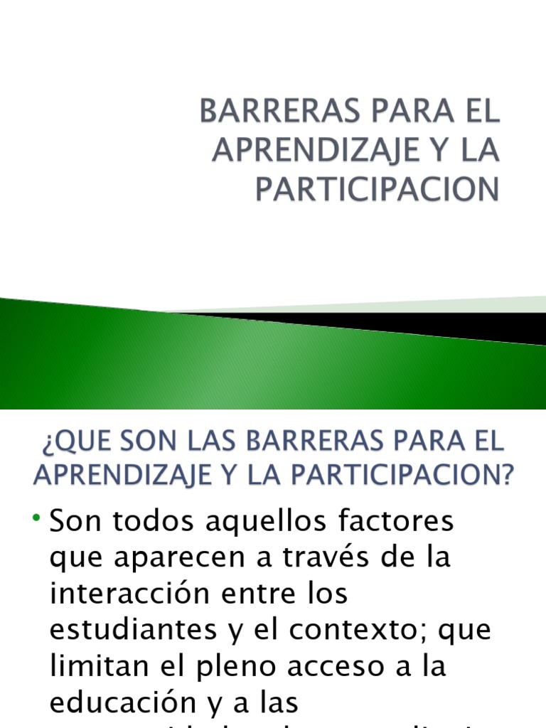 BARRERAS para El Aprendizaje y La Participacion | PDF | Aprendizaje | Plan de estudios
