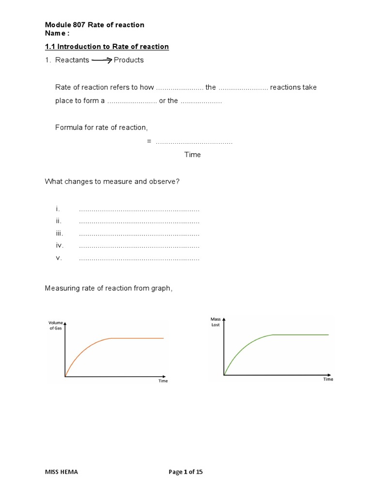 Module 807 | PDF | Reaction Rate | Chemical Reactions