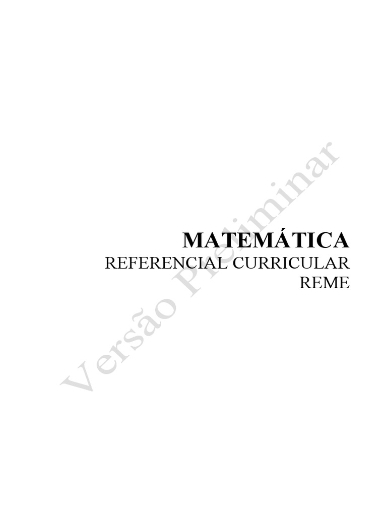 Referencial Curricular - REME - Matemática | PDF | Educação Especial ...