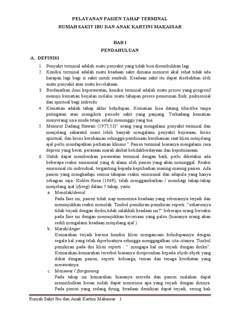 Panduan Pelayanan Pasien Tahap Terminal | PDF