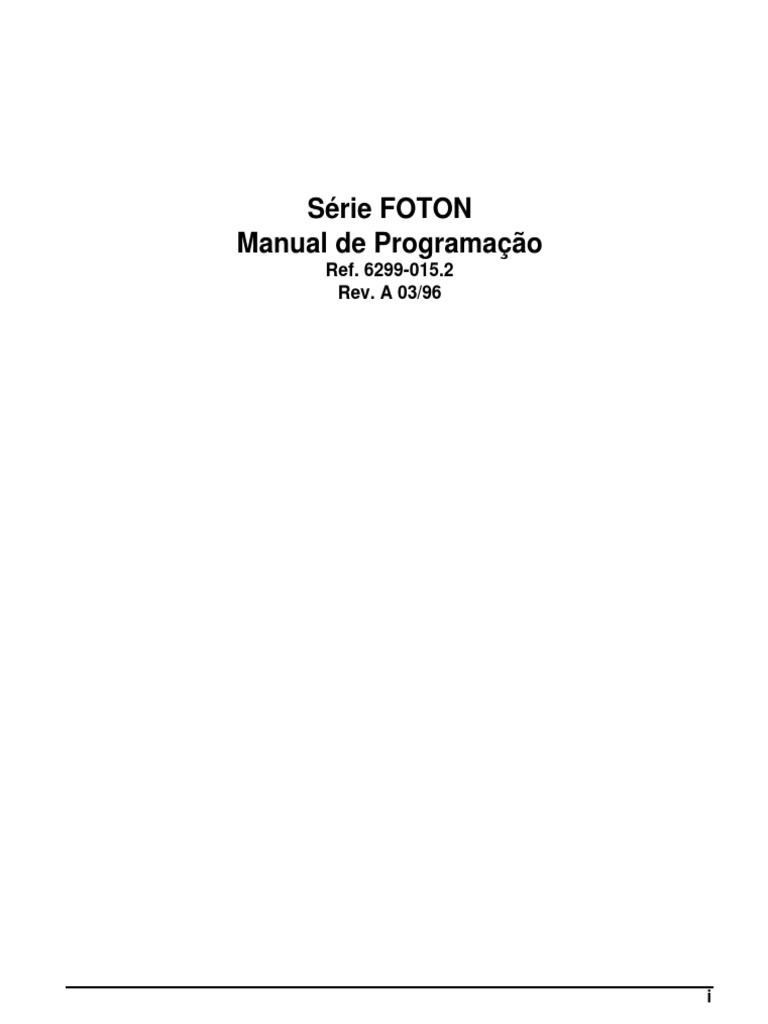 Manual de Programação da Série FOTON | PDF | Programas | Teclado de ...