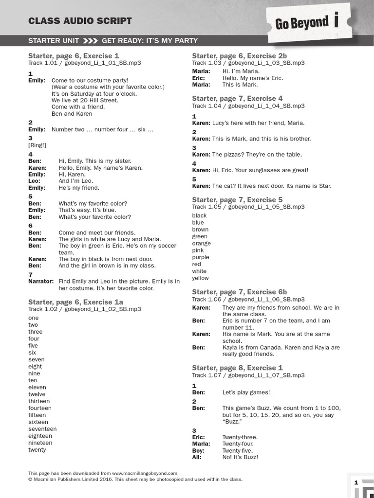 Class Audio Script | PDF | Classroom