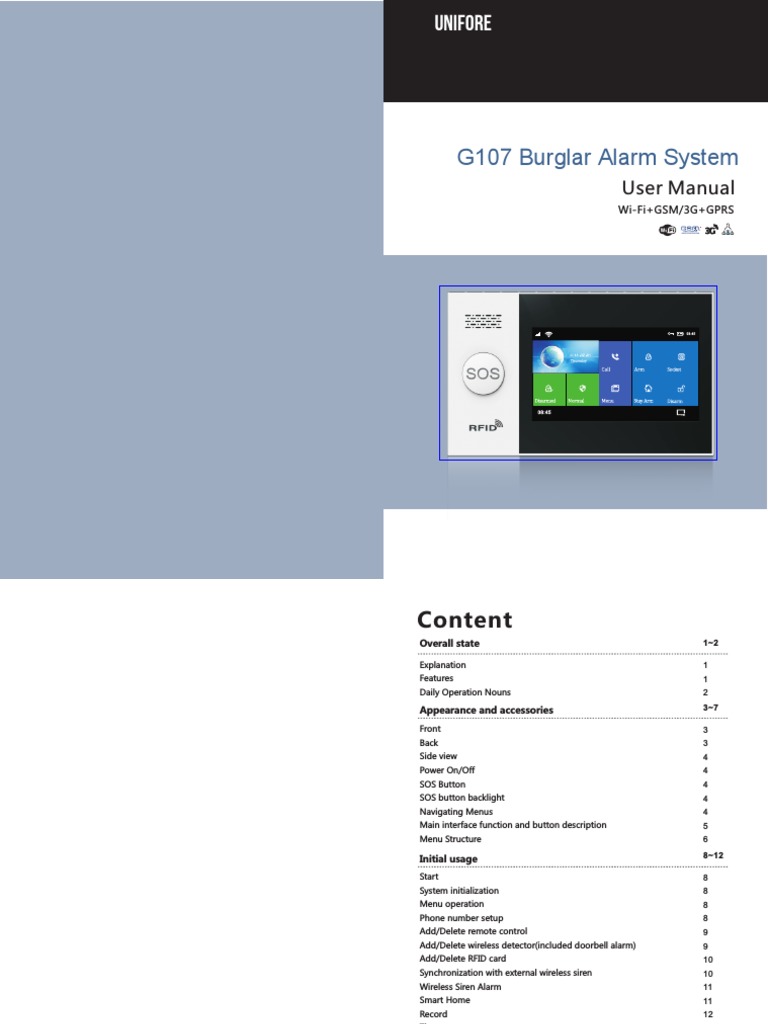 G107 Alarm System | PDF | Security Alarm | Wi Fi