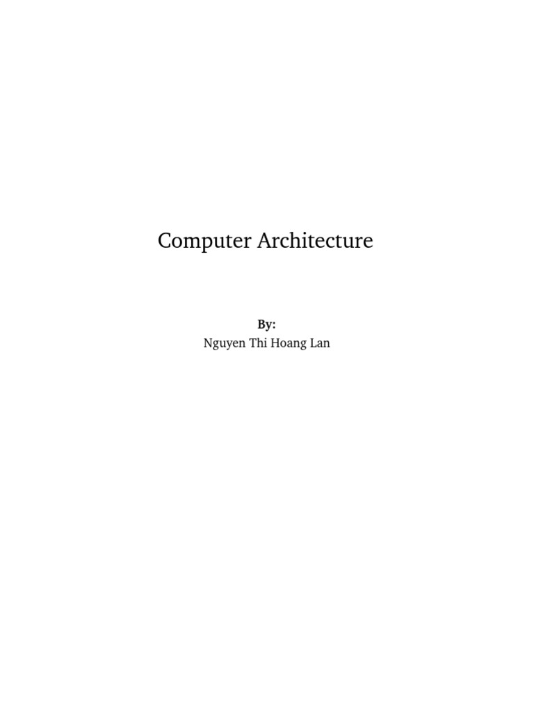 Computer Architecture 1 1 Pdf Central Processing Unit Programming