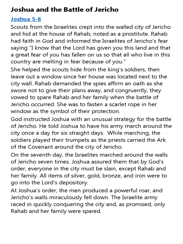 Joshua's Conquest of Jericho Explained | PDF | Foreign Language Studies ...