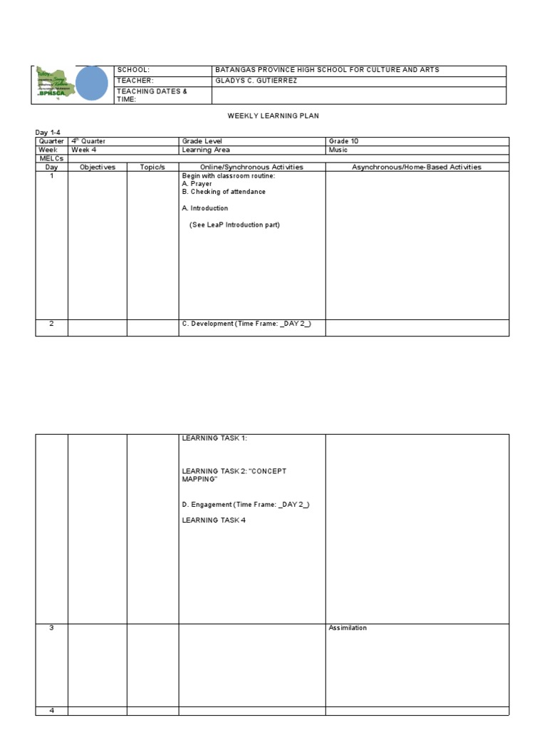 WLP - Q4 - Music 10 - Week 4 | PDF | Cancer | Fat