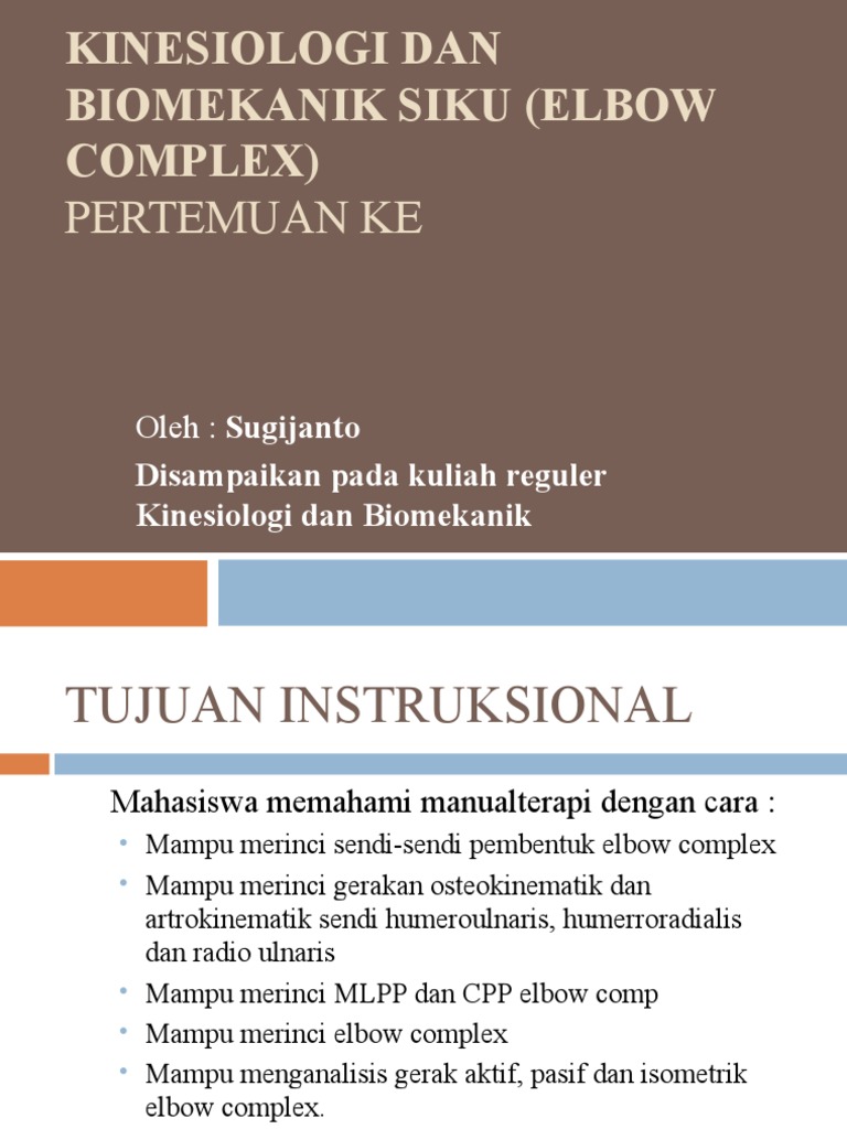 Kinesiologi Dan Biomekanik Siku Pdf