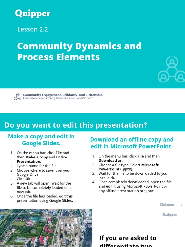 CSC Q3 0202 - PS - Community Dynamics and Process Elements | PDF | Community | Behavioural Sciences