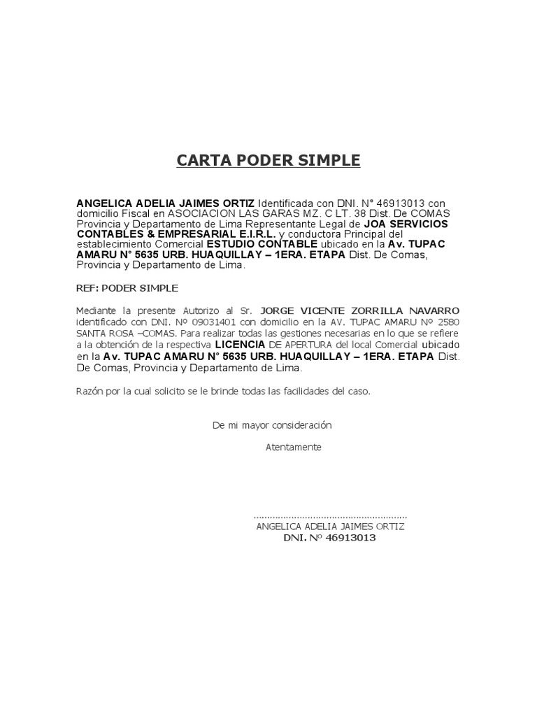 Carta Poder CONTADOR | PDF
