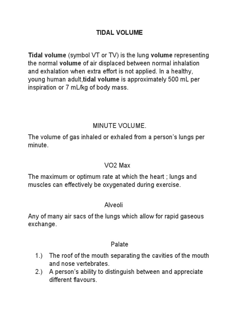 Tidal Volume | PDF | Wellness