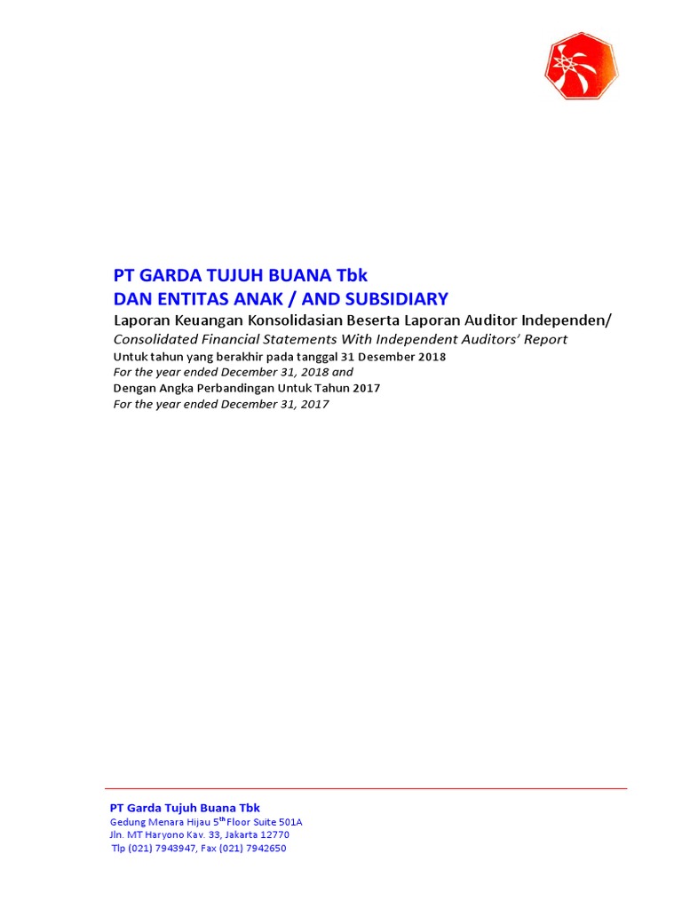 FY 2018 GTBO Garda+Tujuh+Buana+Tbk | PDF