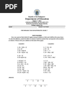 3 M9 Summative Test Tos Q1 | PDF | Equations | Mathematics