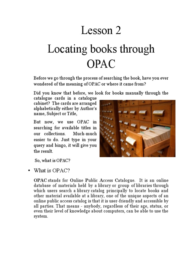 Lescture - OPAC | PDF | Libraries | Books