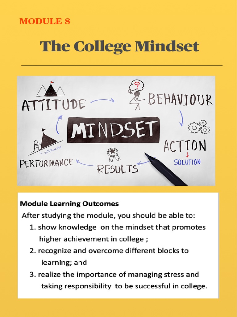 Module 8 College Mindset Pdf Self Esteem Mindset