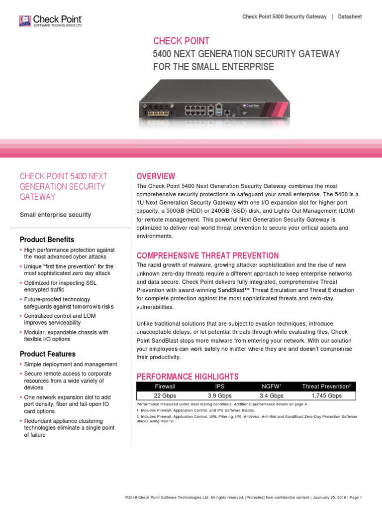 Checkpoint 5400 | PDF | Security | Computer Security