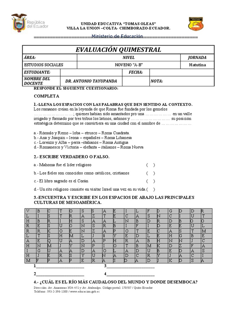 ESTUDIOS SOCIALES 9no. A-B | PDF | Roma