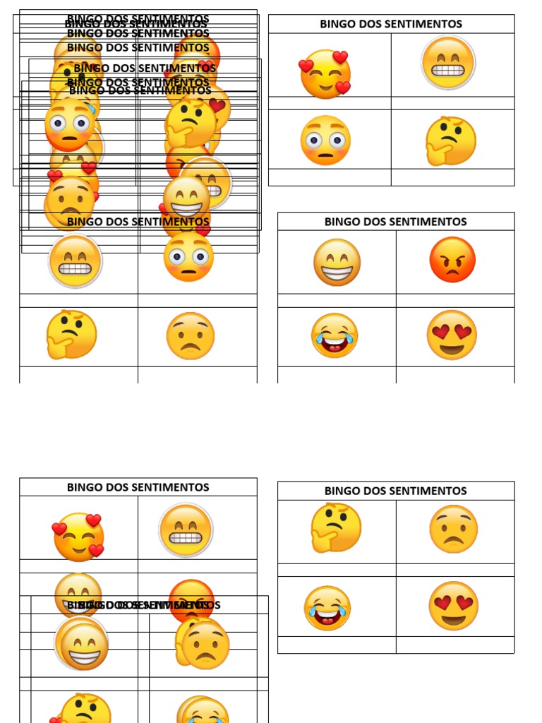 Cartelas - Bingo Dos Sentimentos | PDF