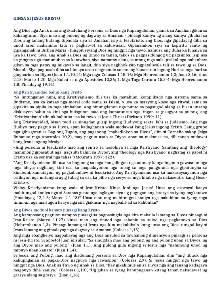 KINSA SI JESUS KRISTO | PDF