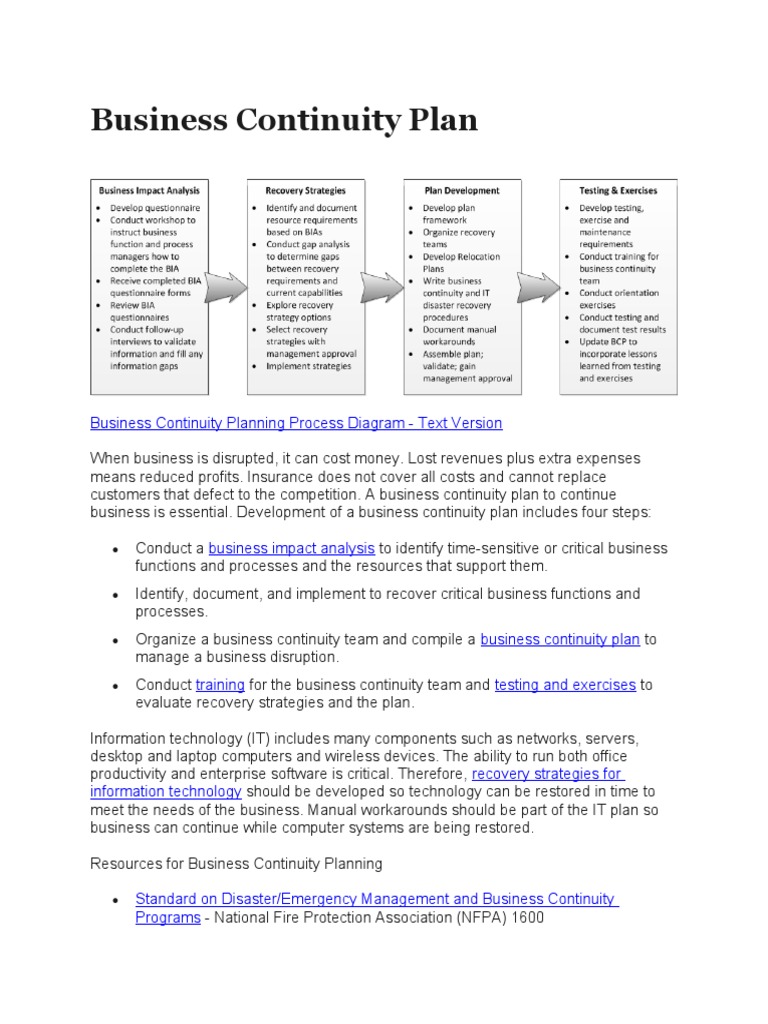 Business Continuity Plan | PDF | Emergency Management | Disaster Recovery