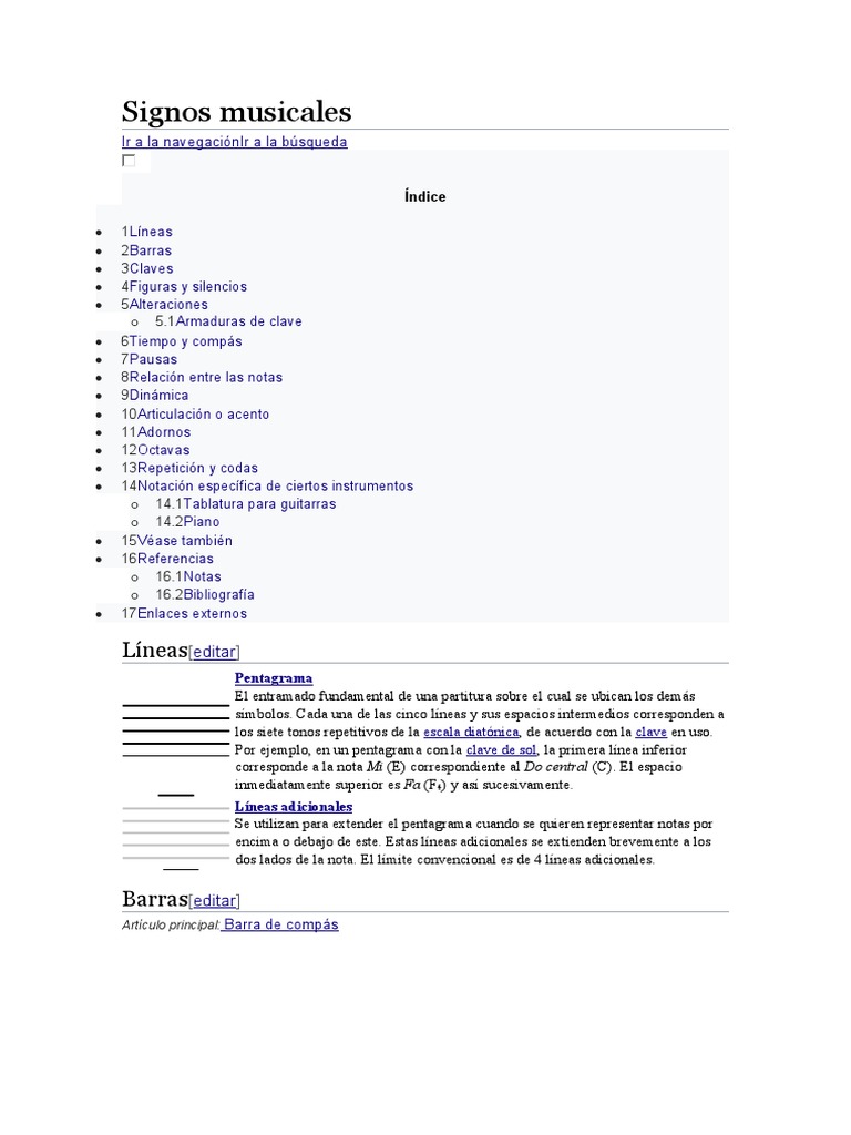 Signos Musicales | PDF | Clave | Notación musical