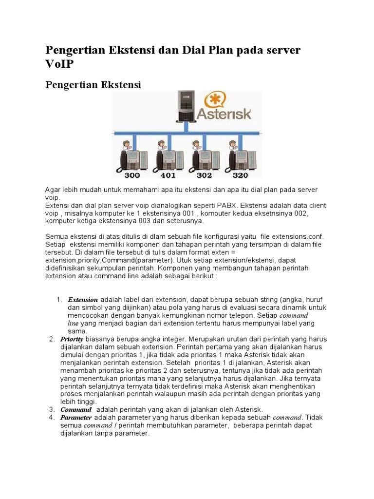 Pengertian Ekstensi Dan Dial Plan Pada Server VoIP | PDF