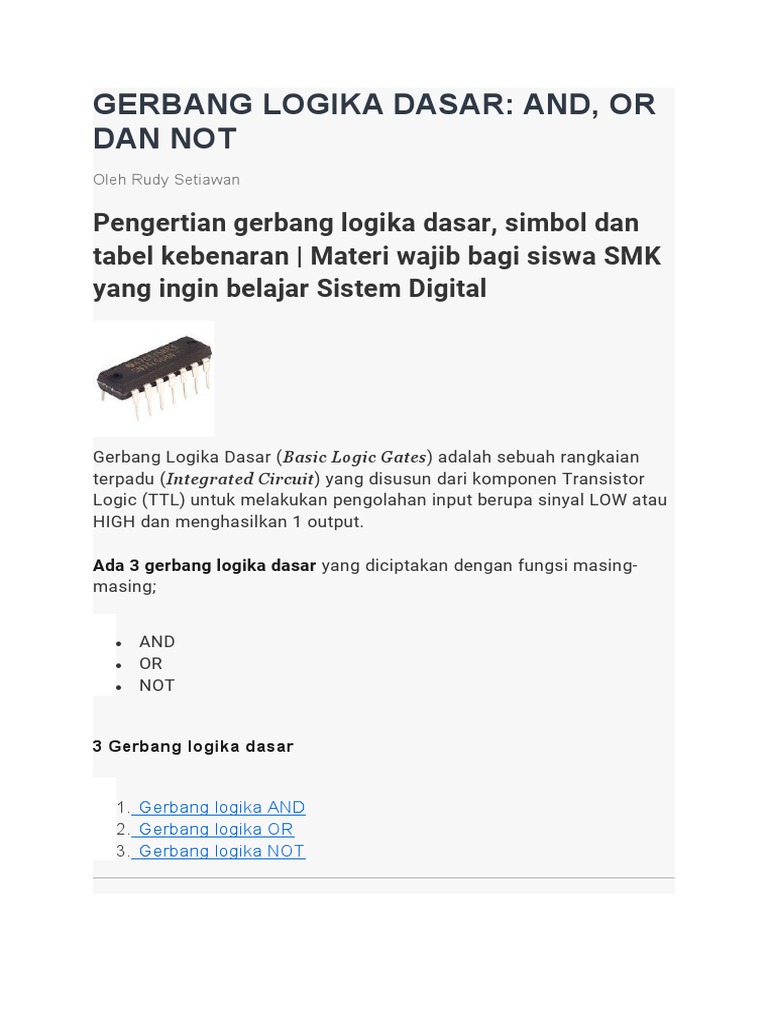 3 Gerbang Logika Dasar | PDF | Metode & Bahan Ajar