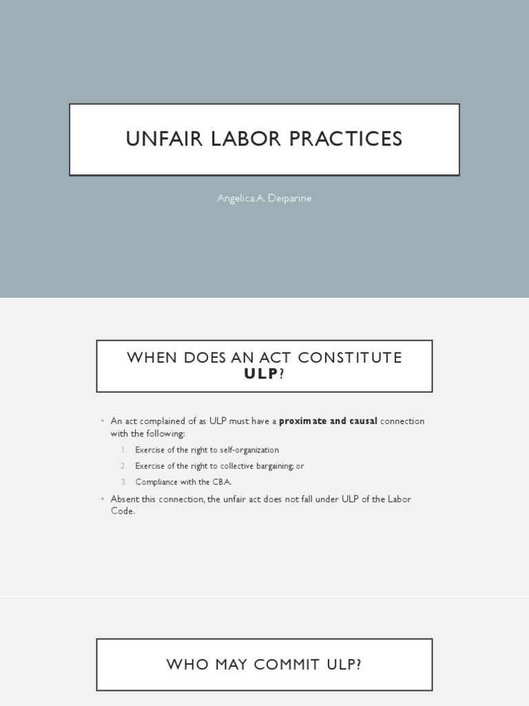 Labor Law - ULP | PDF | Employment | Collective Bargaining