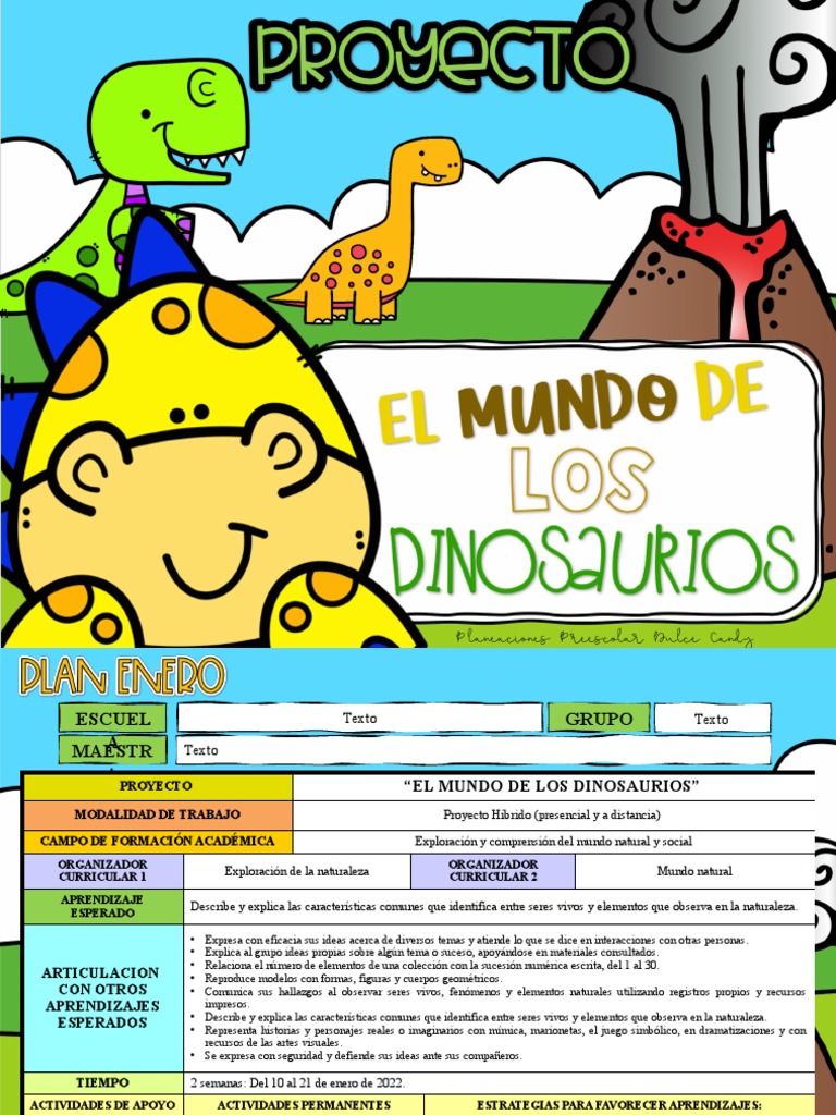 Plan Dinosaurios | PDF | Evaluación | Salón de clases