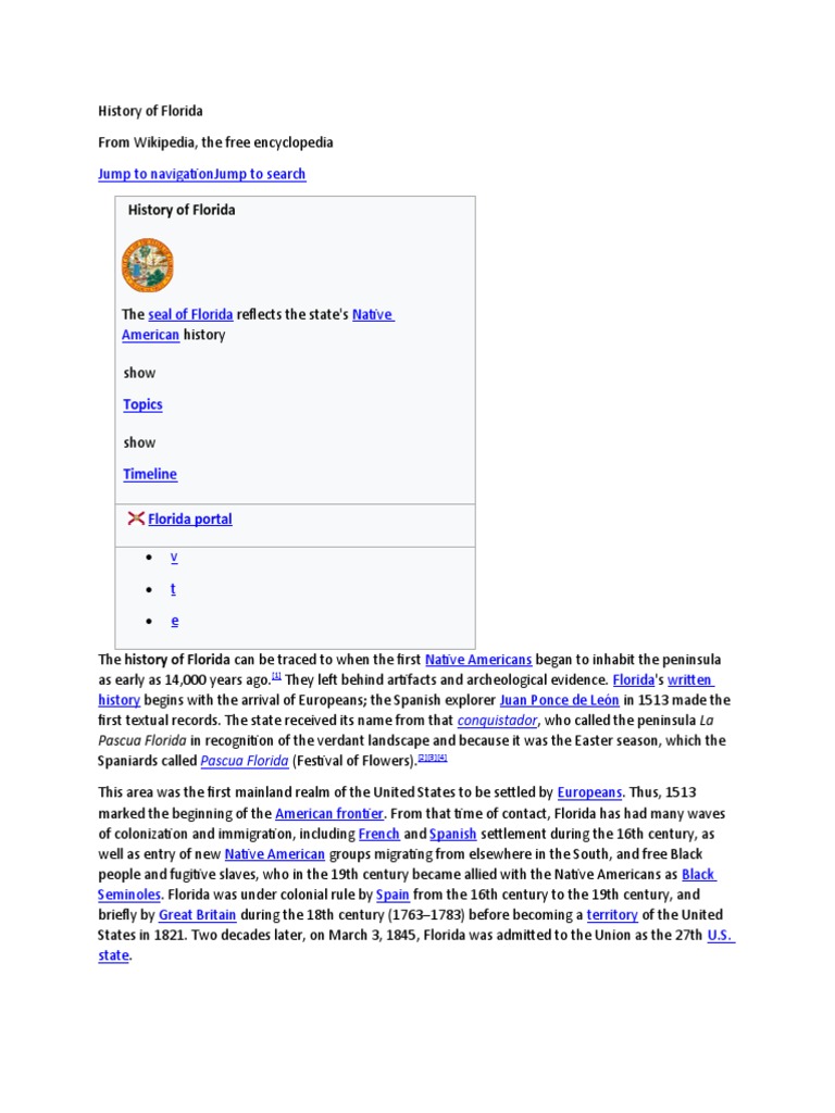 History of Florida | Download Free PDF | Florida | Seminole