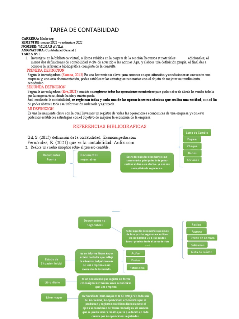 Tarea de Contabilidad | PDF | Contabilidad | Negocios económicos