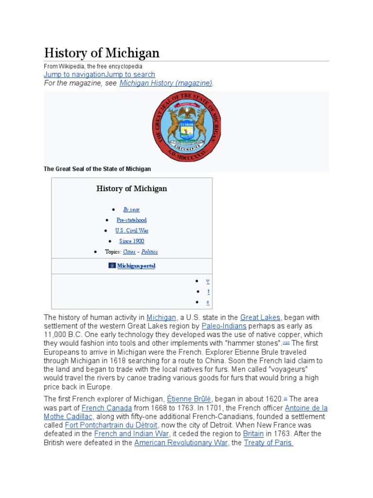 History of Michigan | PDF | Michigan | New France