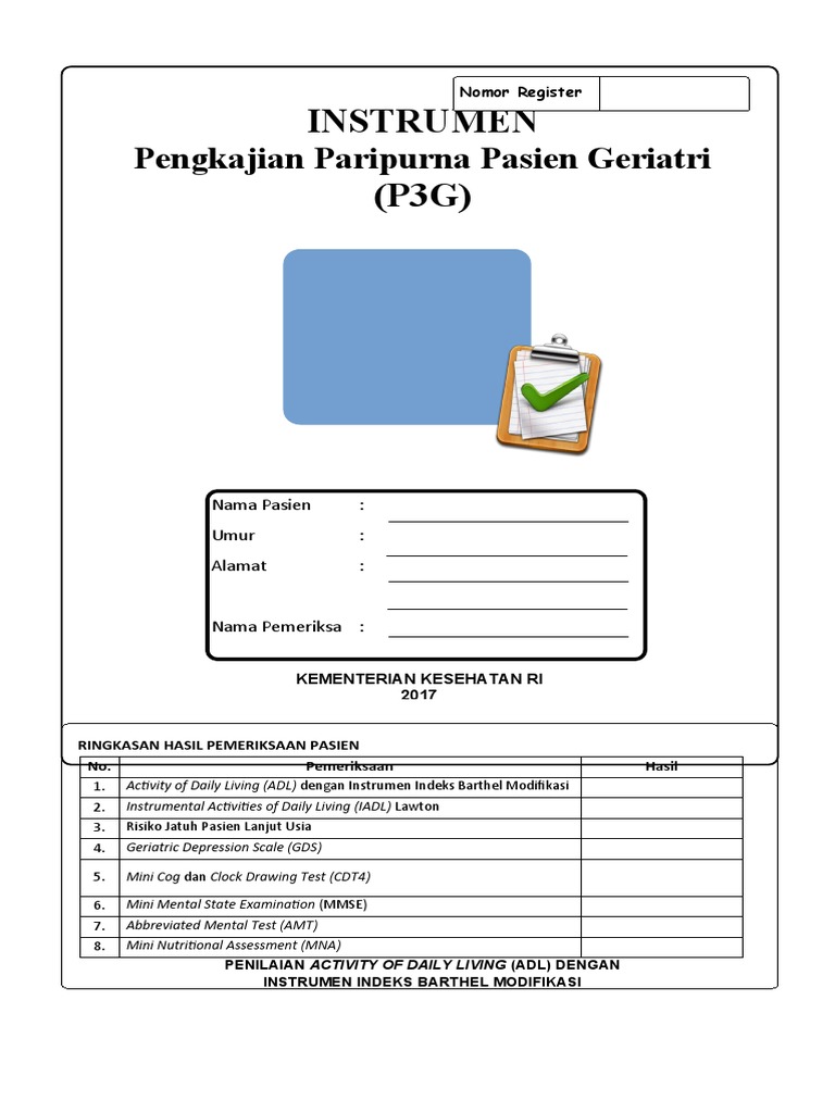 INSTRUMEN P3G (Lansia) | PDF