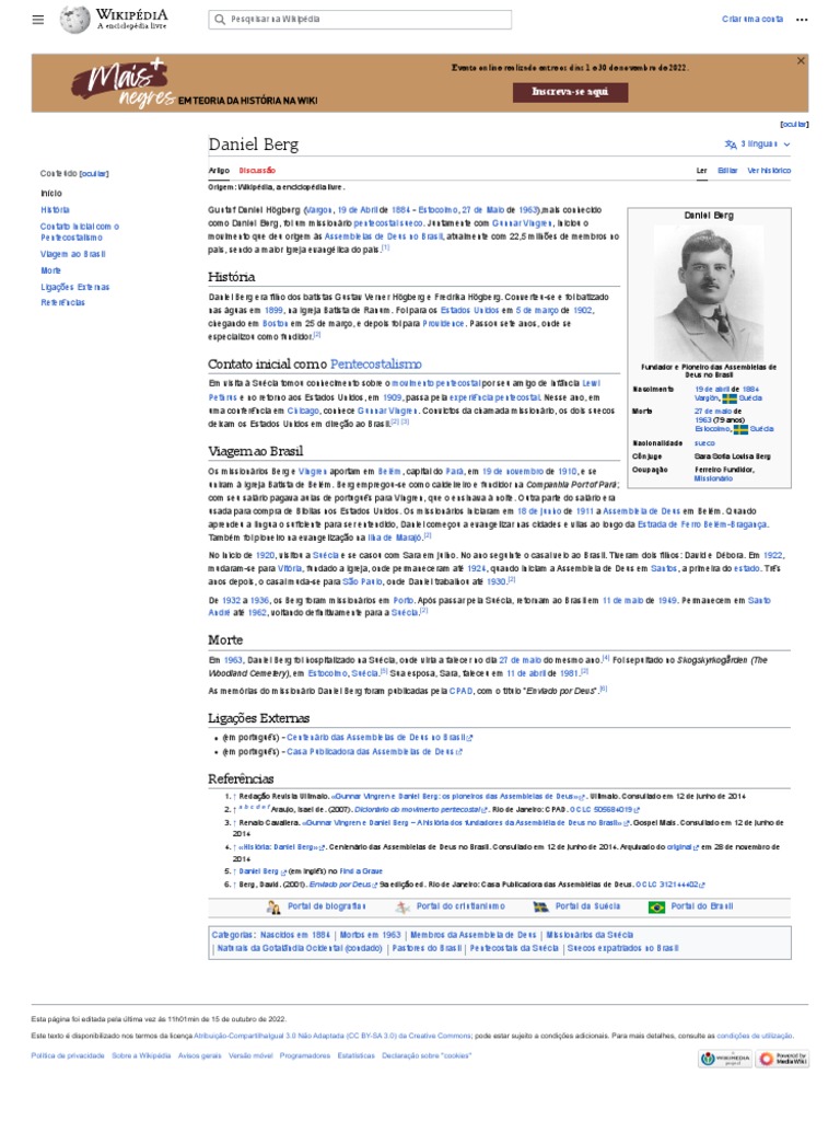 Daniel Berg - Wikipédia, A Enciclopédia Livre | PDF | Protestantismo ...