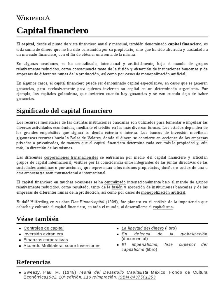 Capital Financiero | PDF | Capital financiero | Economias