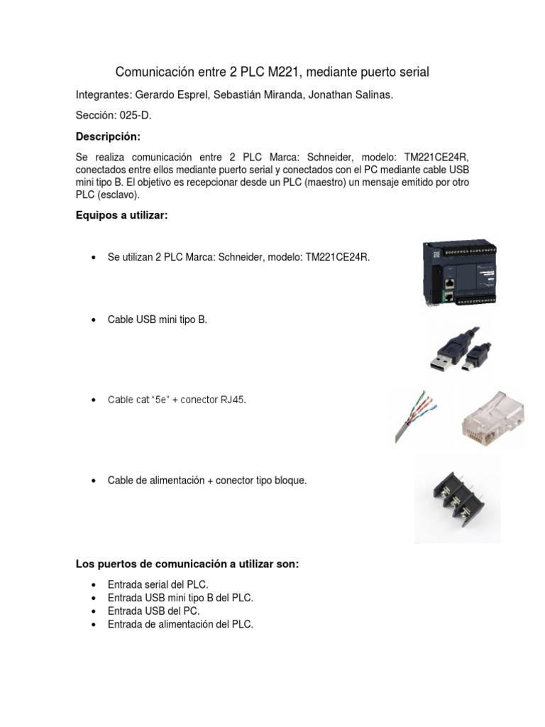 Comunicación PC - PLC (Maestro) A PLC (Esclavo) Por USB | PDF